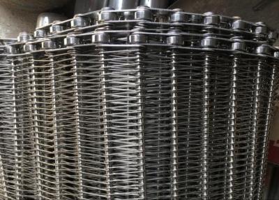 China Spiral Weave Stainless Steel Chain Mesh Conveyor Belt 1m 1.2m 1.5m Wide for sale