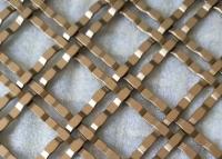 China Customizable Herringbone Brass-Ss Decorative Mesh For Building Exterior Partitions And Facade Cladding. for sale