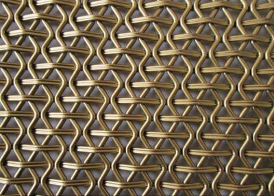 China Spiral Stainless Steel Copper Woven Mesh 0.9-3.0mm Wire for Curtain Walls Hotel Facades Decorative Screens for sale
