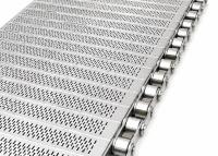 China Stainless Steel Perforated Plate Conveyor Belt with Roller Chain for Industrial Conveying Systems for sale