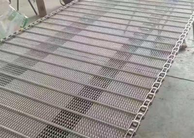 China 316 Stainless Steel Anti Corrosion Woven Wire Cloth 30mm Pitch Food Conveyor Belt for sale