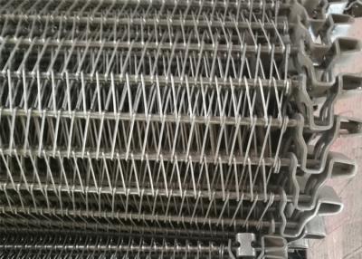 China Food Grade 316 Stainless Steel Spiral Mesh Conveyor Belt for Freezing -196°C to +275°C Temperature Range for sale