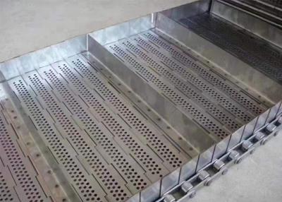 China Stainless Steel Chain Plate Conveyor Belt 1.5-2.0mm Thickness with 3-8mm Plate Holes for High Temperature Applications for sale