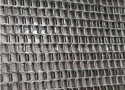 China Flat Wire Mesh Conveyor Belt for Product Sieving Systems High Carbon Steel 25.4x12.7mm for sale