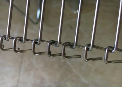 China Flat Flex Mesh Conveyor Belt 304 Stainless Steel Edge Loop for Cleaning Machine 30cm-3m Width for sale