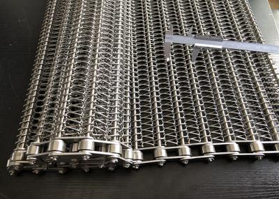 China 304 Stainless Steel Chain Mesh Conveyor Belt for Glass Cooling Ovens - 30cm to 500cm Width, 1-8mm Spiral Diameter for sale