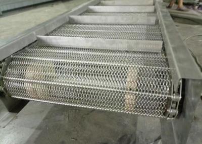 China Woven Stainless Steel Chain Mesh Conveyor Belt 0.8-3mm Thickness with 31.75-101.6mm Pitch Options for sale