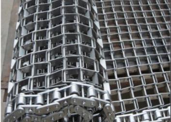 China Food Grade 304 Stainless Steel Chain Link Spiral Conveyor Belt 50mm Pitch for sale
