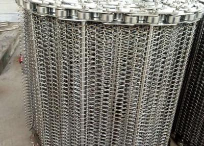 China 304 Stainless Steel Conveyor Wire Mesh Belt for Washing Cassava 6-10mm Support Rods for sale