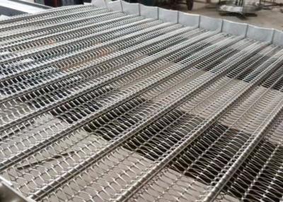 China Food Grade Stainless Steel Chain Link Conveyor Belt 200-5000mm Width for Snacks Frying for sale