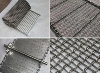 China Flat Wire 317 Stainless Steel Mesh Conveyor Belt For Screening Cargo for sale
