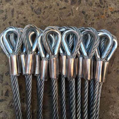 China Ungalvanized Eye Wire Rope Sling 6×19+FC Structural stability for sale