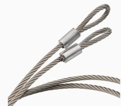China Construction 304 316 Stainless Steel Wire Rope Ferrule Lifting Chain Ring Cable Eye Gear Thin Galvanized Round Sling for sale