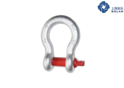 China Galvanized Wire Rope Hardware , G209 Lifting Screw Pin Bow Shackle for sale