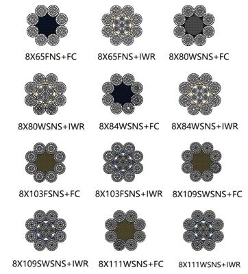 China Large Diameters High Tensile Steel Cable 4:1/5:1/6:1 Safety Factors For Heavy Rigging for sale