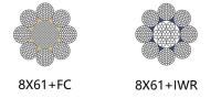 China 8x61+FC 8x61+IWRC Steel Wire Cable For Heavy Duty Hoisting Machinery for sale
