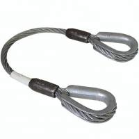 China flemish eye with steel sleeve and hard thimble wire rope sling for sale