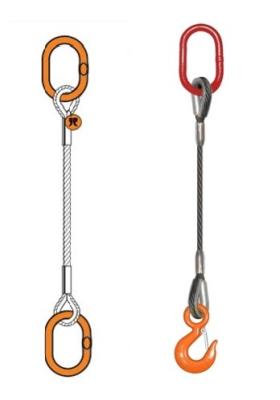 China Alloy Link & Hook End 6mm Wire Rope Sling for sale