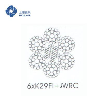 China Heavy Duty 6xK29Fi+IWRC 6xK29Fi+FC Steel Wire Rope for sale