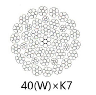 China Mine Lifting 40WxK7 26mm Galvanized Steel Wire Rope for sale