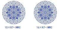 China 15xK7+IWR 16xK7+IWR Steel Rope Cable Non Rotating High Strength for sale