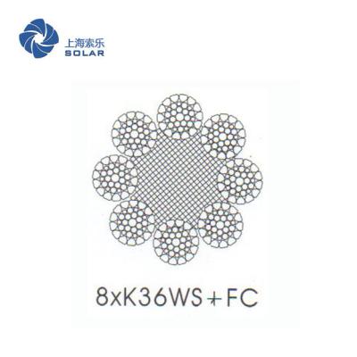 China High Furnace Hoist 8xK36WS+FC Lifting Wire Rope for sale