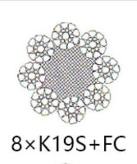 China Lifting Equipment Compacted 8xK19S+FC Galvanized Steel Rope for sale