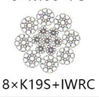 China Marine Compacted Lifting 8xK19S+IWRC Carbon Steel Wire Rope for sale