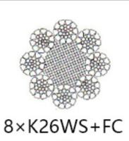 China 8xK26WS+FC Galvanized Mine Hoist FC Wire Rope for sale