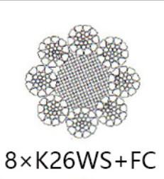 China 8xK26WS+FC Galvanized Mine Hoist FC Wire Rope for sale