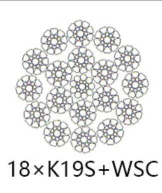 China Compaction Heavy Duty 18xK19S+WSC Steel Wire Rope for sale