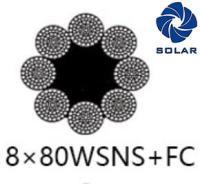 China Heavy Duty Lifting 8x80WSNS+FC Compacted Strand Wire Rope for sale