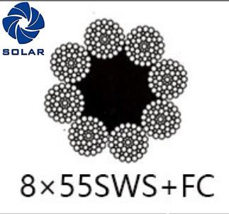 China Shock Load Lifting 8x55SWS+FC Galvanized Steel Wire for sale