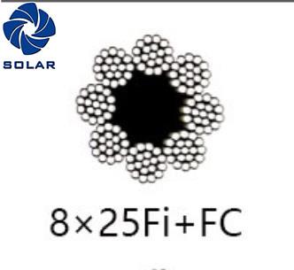 China Electric Shares Line Contacted 8x25Fi+FC Wire Rope Steel for sale