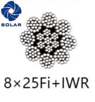 China Galvanized Line Contacted 8x25Fi+IWR Steel Wire Rope for sale