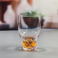 China Crystal Glass Handmade Confetti Decorative DOF Glass Tumbler Water Glasses Mexico Rock Glass Cup Wedding Party Gift Wine for sale