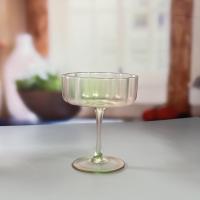 China 190ml Martini Glass Customized Sprayed Color Tri-color Gradient Frosted Coupe Suitable For Cocktail Serving And Bar Display for sale