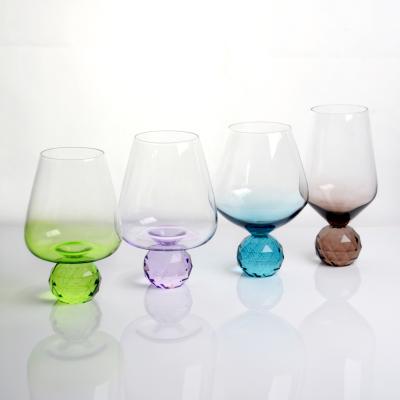 China Crystal Wine Glass Mouth Blown Hand Blown Glass With Color Gradient And Multiple Size Options Ideal For Parties And Gifts for sale