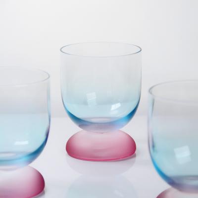 China Handblown Crystal Wine Glass Goblet with Two-color Gradient Frosted Base and 300ml Capacity for Wine Cocktail and Home Decor for sale