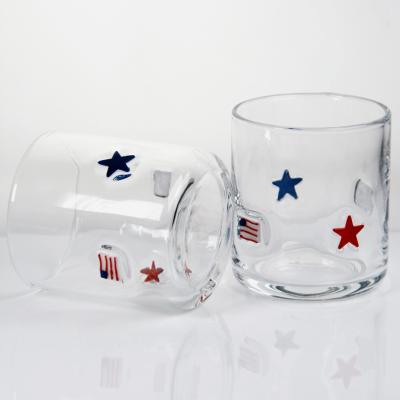 China Hand Blown Patriotic Design Icon Glass with 400ml Capacity - Clear Tumbler for Whiskey and Cocktails for sale