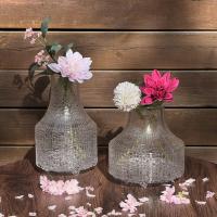 China Handcrafted Textured Glass Vase with Unique Funnel Design for Sturdy & Functional Floral Displays for sale