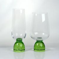 China Handcrafted Bubble Base Crystal Wine Glass Goblet with Lead Free Crystal Glass for Elegant Dining for sale