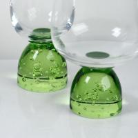 China Handcrafted Bubble Base Crystal Wine Glass Goblet with Lead Free Crystal Glass for Elegant Dining for sale