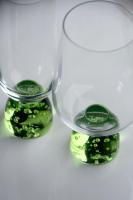 China Handcrafted Bubble Base Crystal Wine Glass Goblet with Lead Free Crystal Glass for Elegant Dining for sale