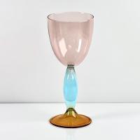 China Hand-Blown Gradient Color Borosilicate Wine Glasses, Multi-Color Artistic Stem Goblets for Wine, Cocktail, Home Bar & Party Decor for sale