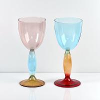 China Hand-Blown Gradient Color Borosilicate Wine Glasses, Multi-Color Artistic Stem Goblets for Wine, Cocktail, Home Bar & Party Decor for sale