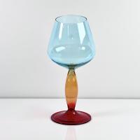 China Hand-Blown Gradient Color Borosilicate Wine Glasses, Multi-Color Artistic Stem Goblets for Wine, Cocktail, Home Bar & Party Decor for sale