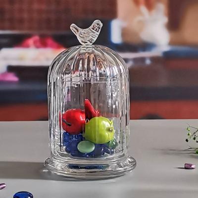 China Customized Color Glass Cloche Jar with Bell Dome Glass Lid For Candle Wax for sale