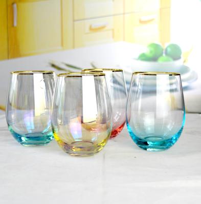 China Golden Rim Crystal Wine for sale
