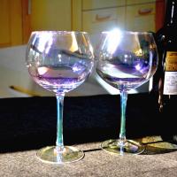 China Giant Rainbow Color Balloon Shape 23 Oz Crystal Wine Glasses for sale